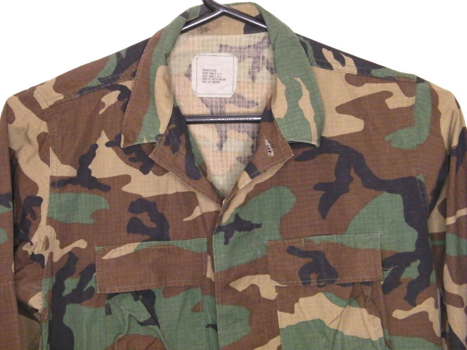 Vintage 80s US Woodland Camo BDU Combat Jacket Hot Weather Field Top ...