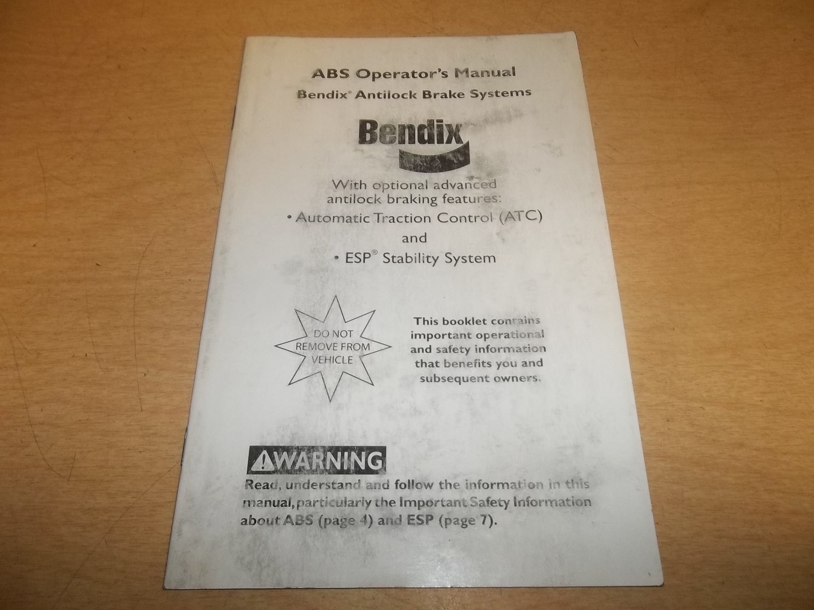 2005 Bendix ABS Operator's Manual BW2489 *FREE SHIPPING* | eBay