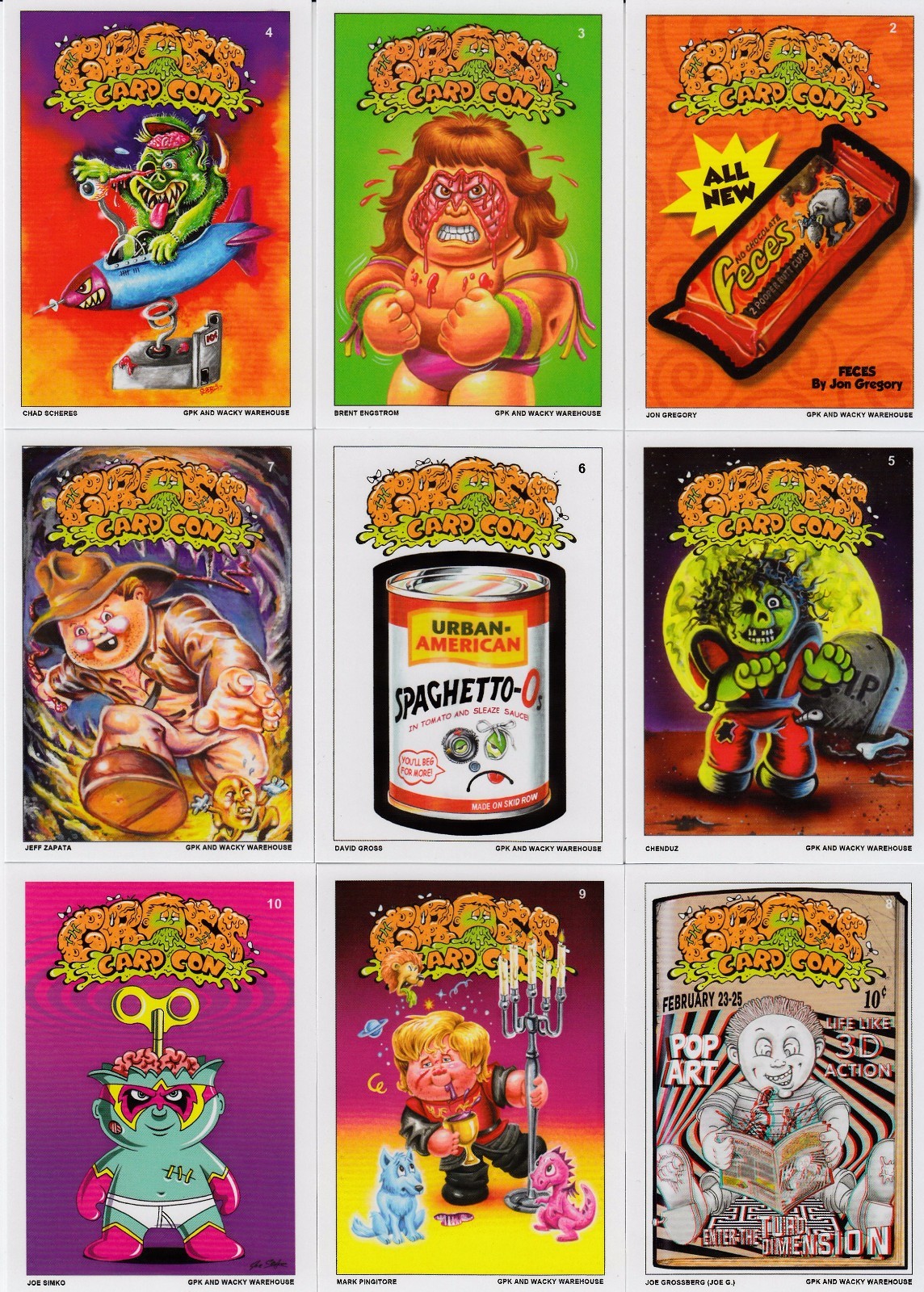 2018 GARBAGE PAIL KIDS GROSS CARD CON ARTIST SET W PRISM AND BONUS ...