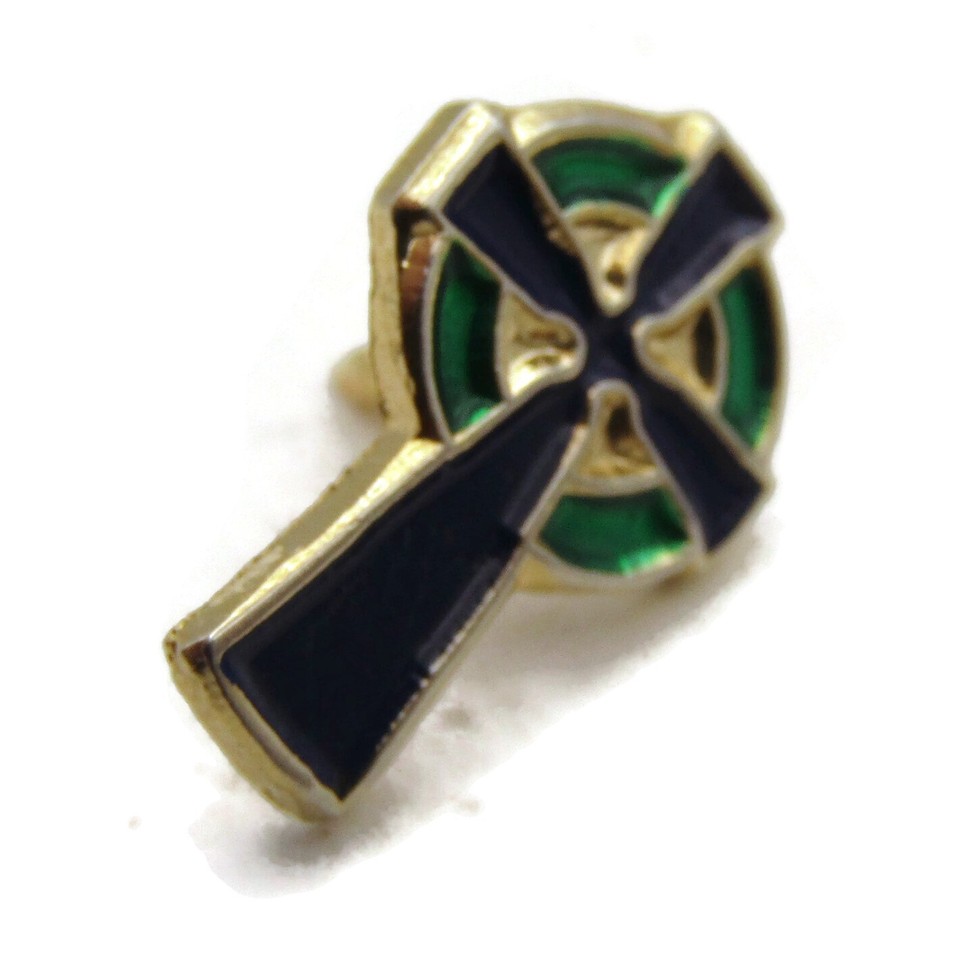 Blue Cross Green Halo Pin Small Design | eBay