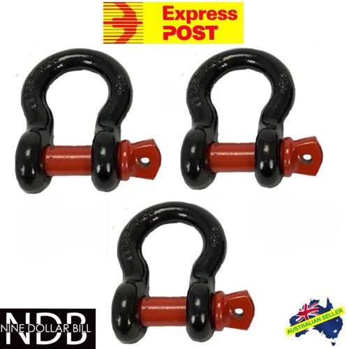 X3 Bow Shackles 4.75T 4x4 4WD Recovery Rigging Tow D Ring FASTPOST ...