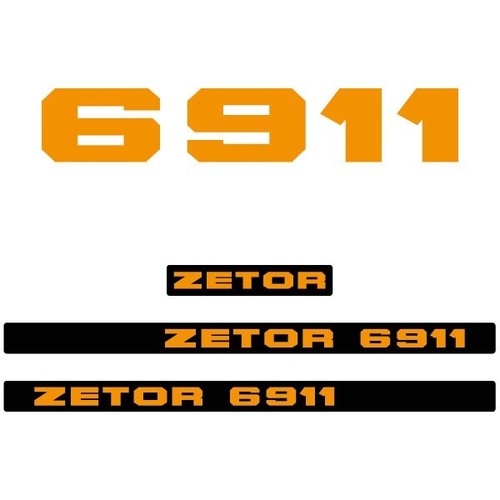 Zetor 6911 - Tractor Aftermarket Orange Decal Aufkleber Adesivo Sticker ...