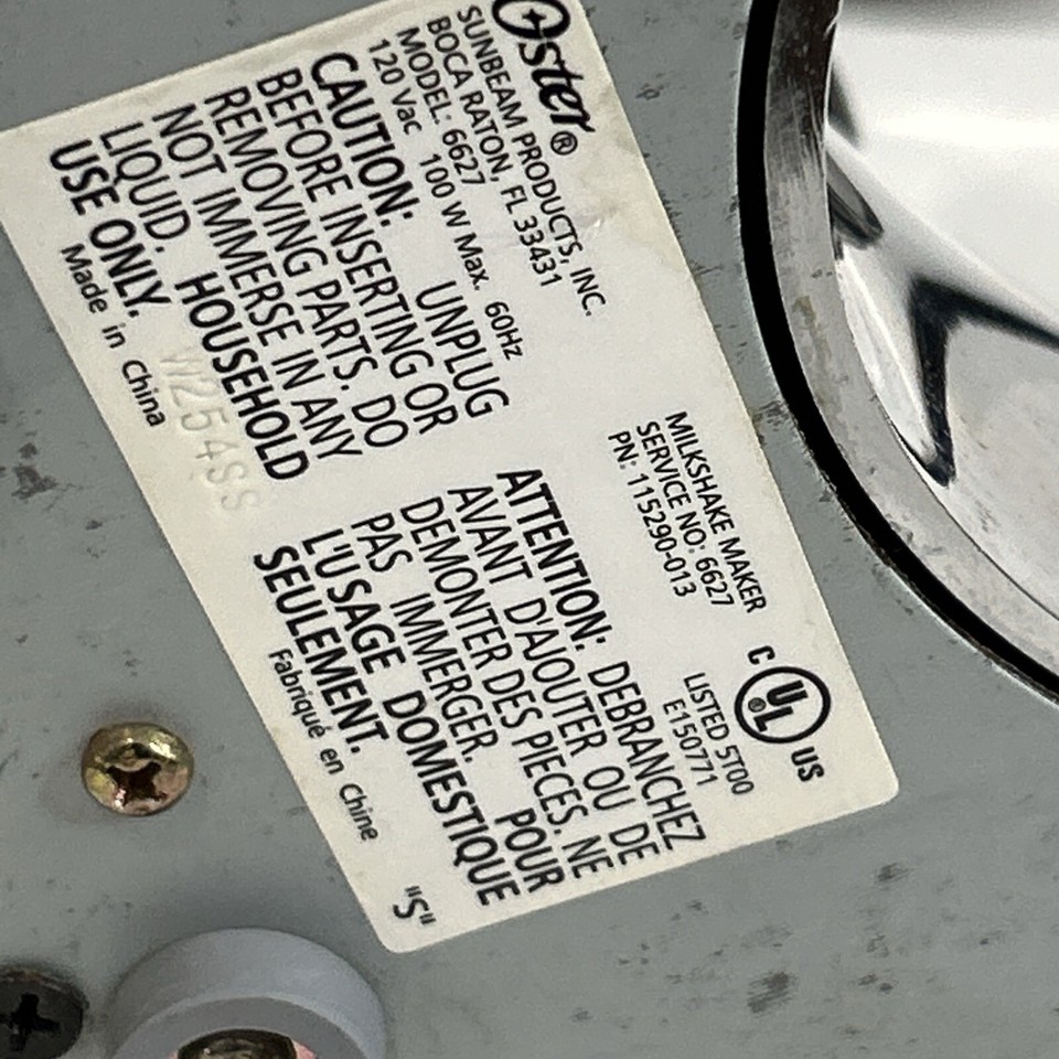 Vintage OSTER 6627 Chrome Milkshake Drink Maker Blender Mixer Machine w ...