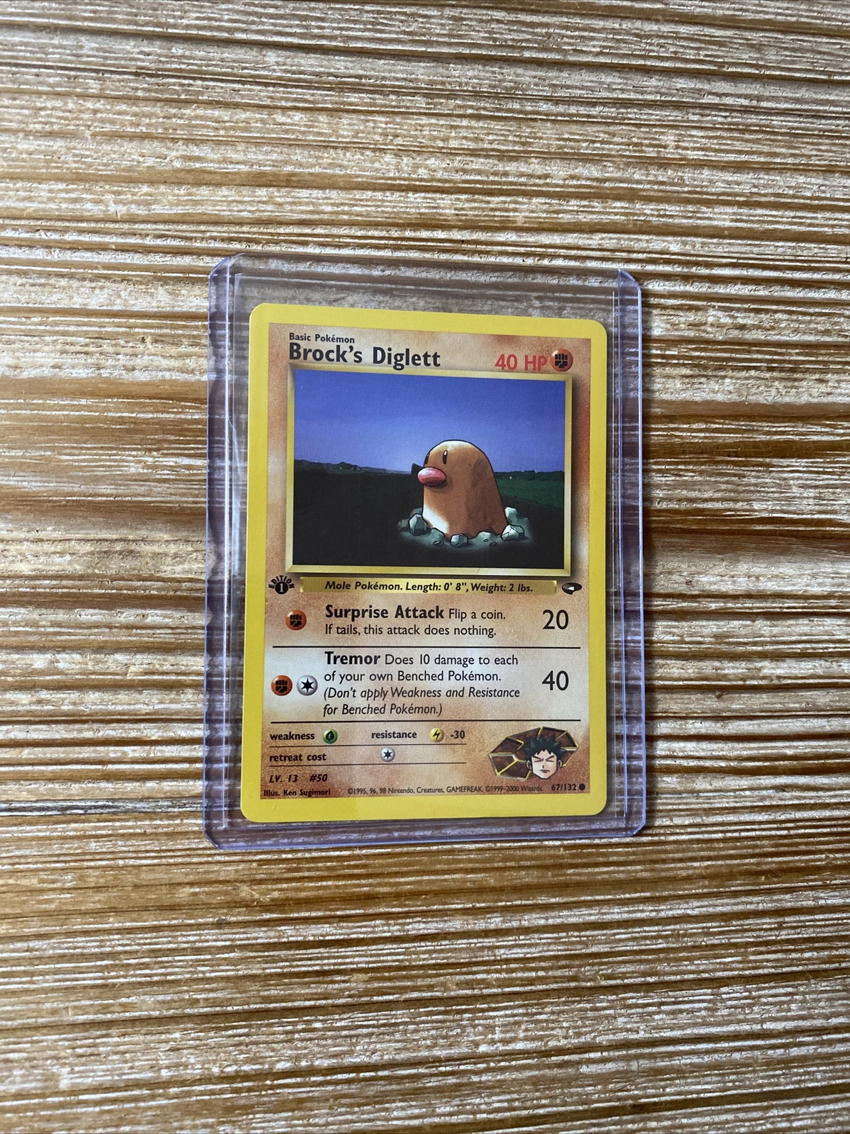 Brock's Diglett 67/132 1st Edition Gym Challenge Pokemon Card Near Mint ...