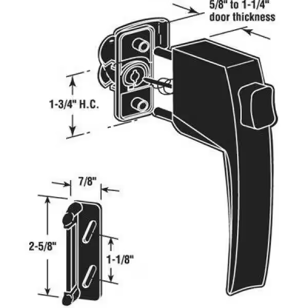 Push Button Screen Storm Door Latch Handle Set Night Lock Lever Metal ...