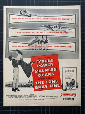 Vintage 1955 “The Long Gray Line” Film Print Ad - Tyrone Power ...