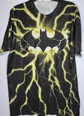 Men's Batman All Over Print Lightning Bolt T-Shirt XL Dye Sublimation ...
