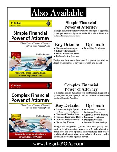 Simple Financial Power of Attorney : Fillable Power of Attorney (POA ...