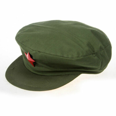 CHINESE MILITARY SOLDIER PLA TYPE 65 GREEN HAT RETRO CAP WITH RED STAR ...