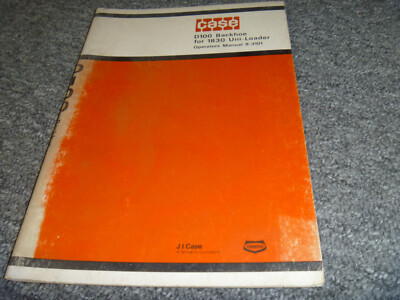 JI Case D100 Backhoe 1830 Uni Loader Skid Steer Owner Operator Manual 9 ...