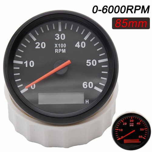 85mm Marine RPM Tachometer Gauge LCD Tacho Hour Meter for Boat 0 ...
