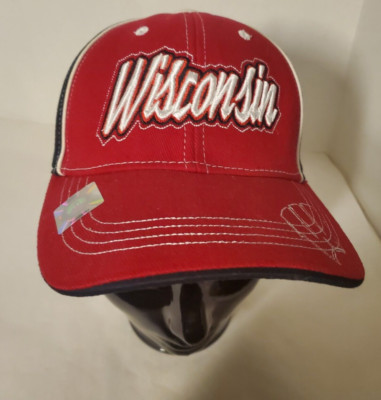 Wisconsin Badgers NCAA Hat Embroidered Red Black Adjustable | eBay