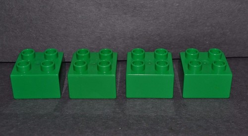 lot of 4 dark green Duplo blocks - 2x2 blocks - combined shipping ...