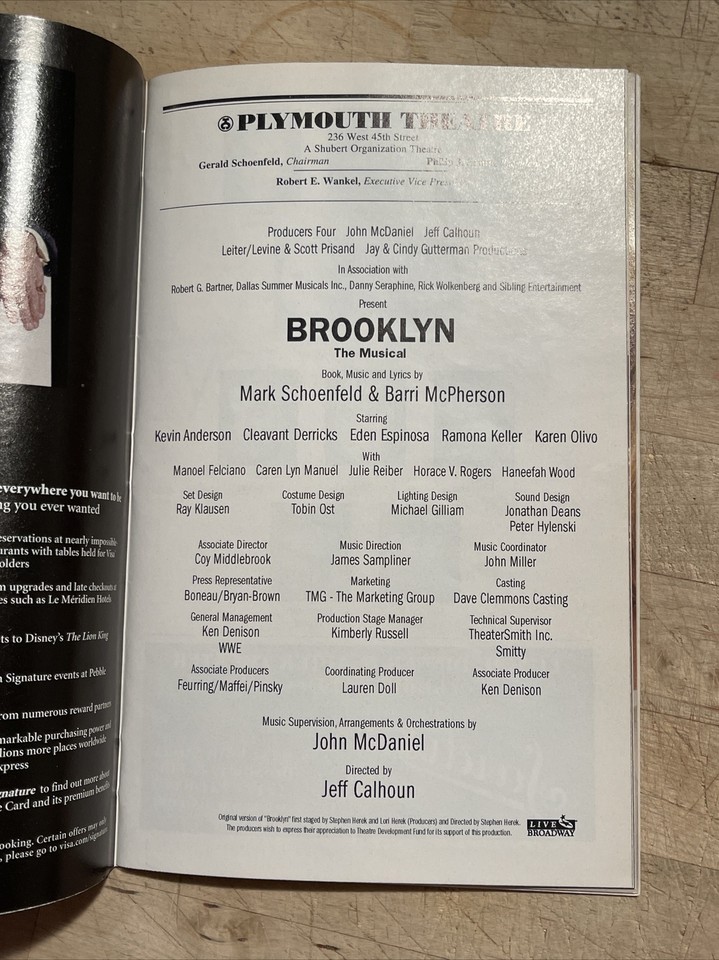 BROOKLYN Nov 2004 Broadway Musical COLOR Playbill! EDEN ESPINOSA Karen ...