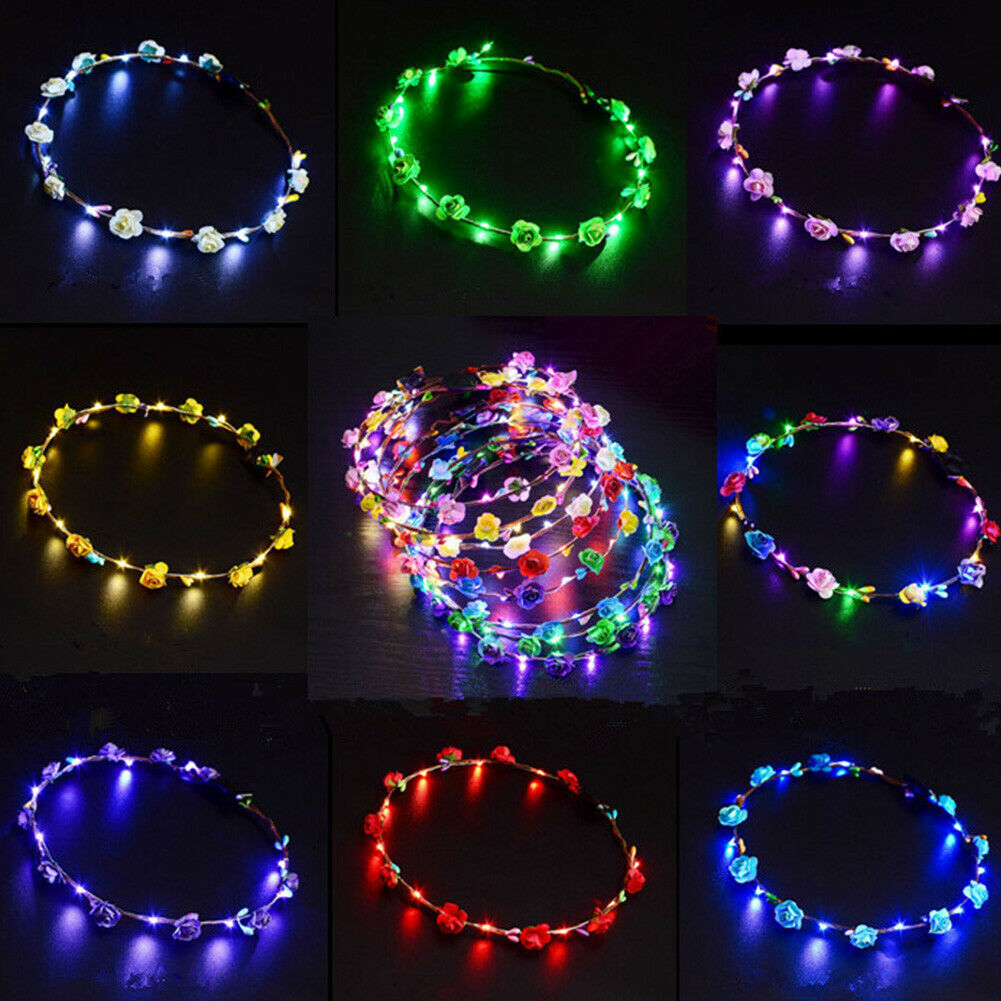 Floral Hairband LED Hairband Headband Garland Crown Light Up Bride ...