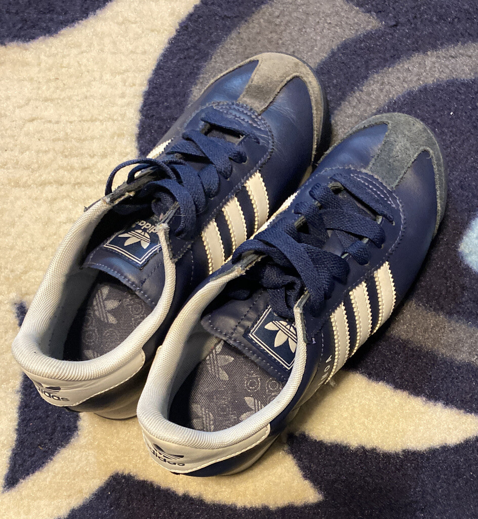 Adidas Original Samoa Mens Navy Blue White Casual Sne… - Gem