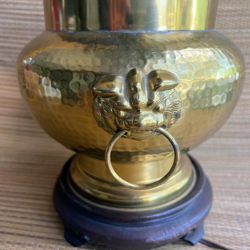 Vintage Hand Hammered Brass Chinese Censor Foo Dog Dragon Handle Table ...