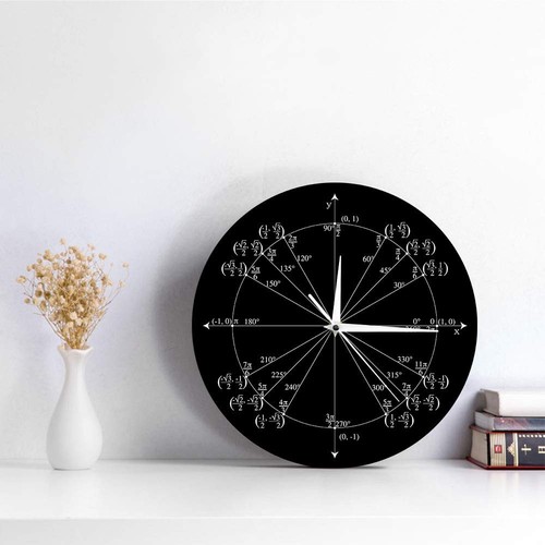 Unit Circle Math Teacher Gift Wall Clock, 12'' Math Clock Novelty Geek ...