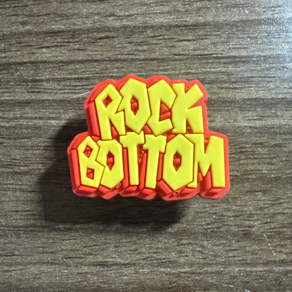 ROCK BOTTOM (quote words) Croc Shoe Charm Jibbitz **Australian Stock ...
