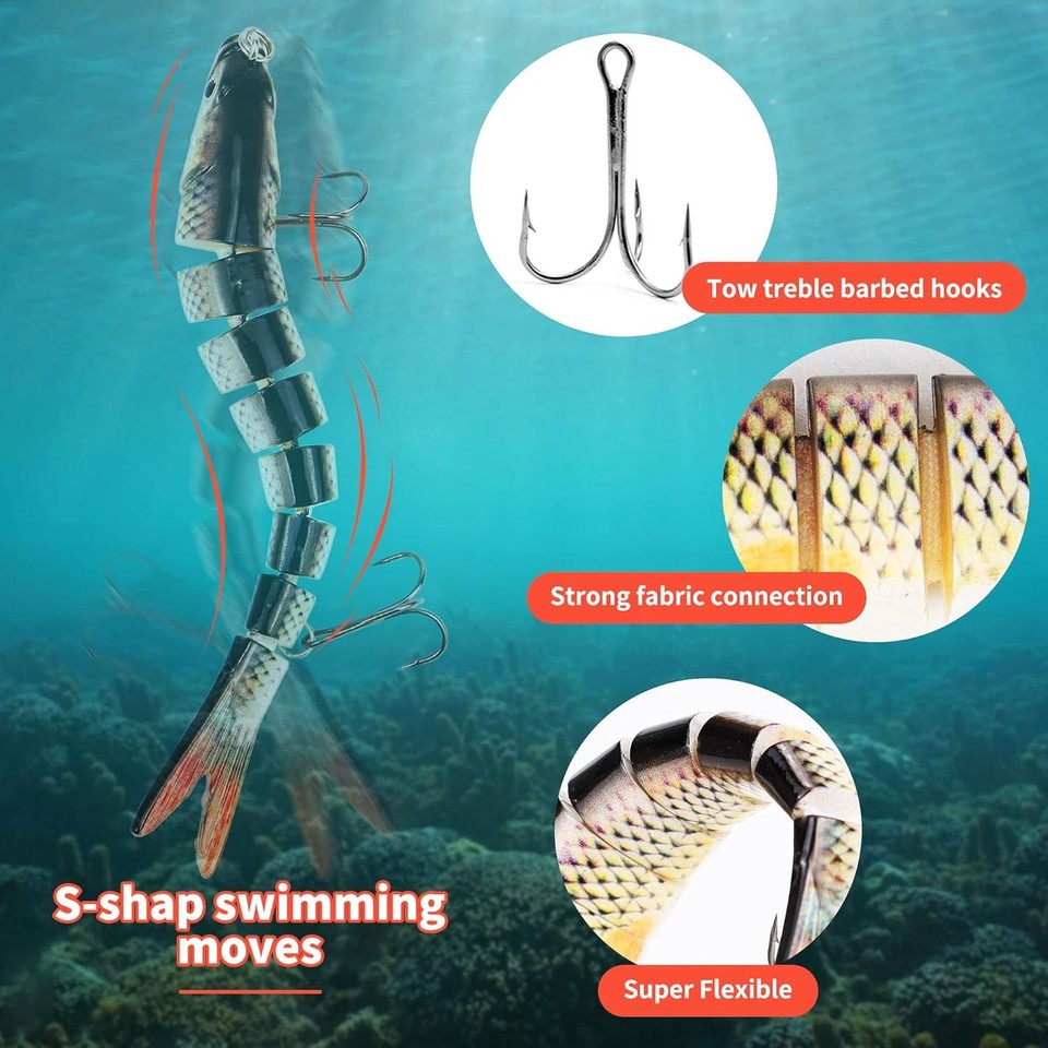 Bass Animated Fishing Lures, Robotic Medium to Large, B-5.5/ 0.95oz ...