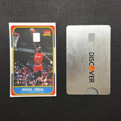 1986 Fleer Michael Jordan Rookie Card - Credit Card Skin w/ Chip Cutout ...