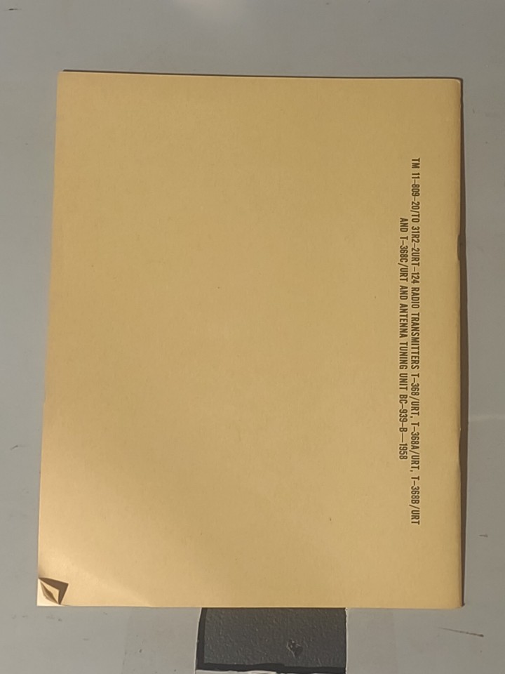 ORGANIZATIONAL MAINTENANCE RADIO TRANSMITTERS T-368/URT, T-368A/URT T ...