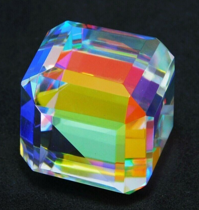 106.3 Ct+ Natural Mystic Topaz Rainbow Color Cube Cut Loose Gemstone ...