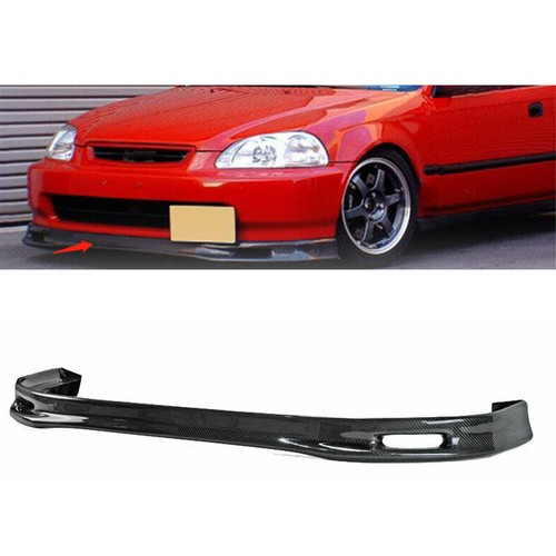 For Honda Civic EK 1996-2000 Carbon Fiber Spoon Front Bumper Lip Chin ...