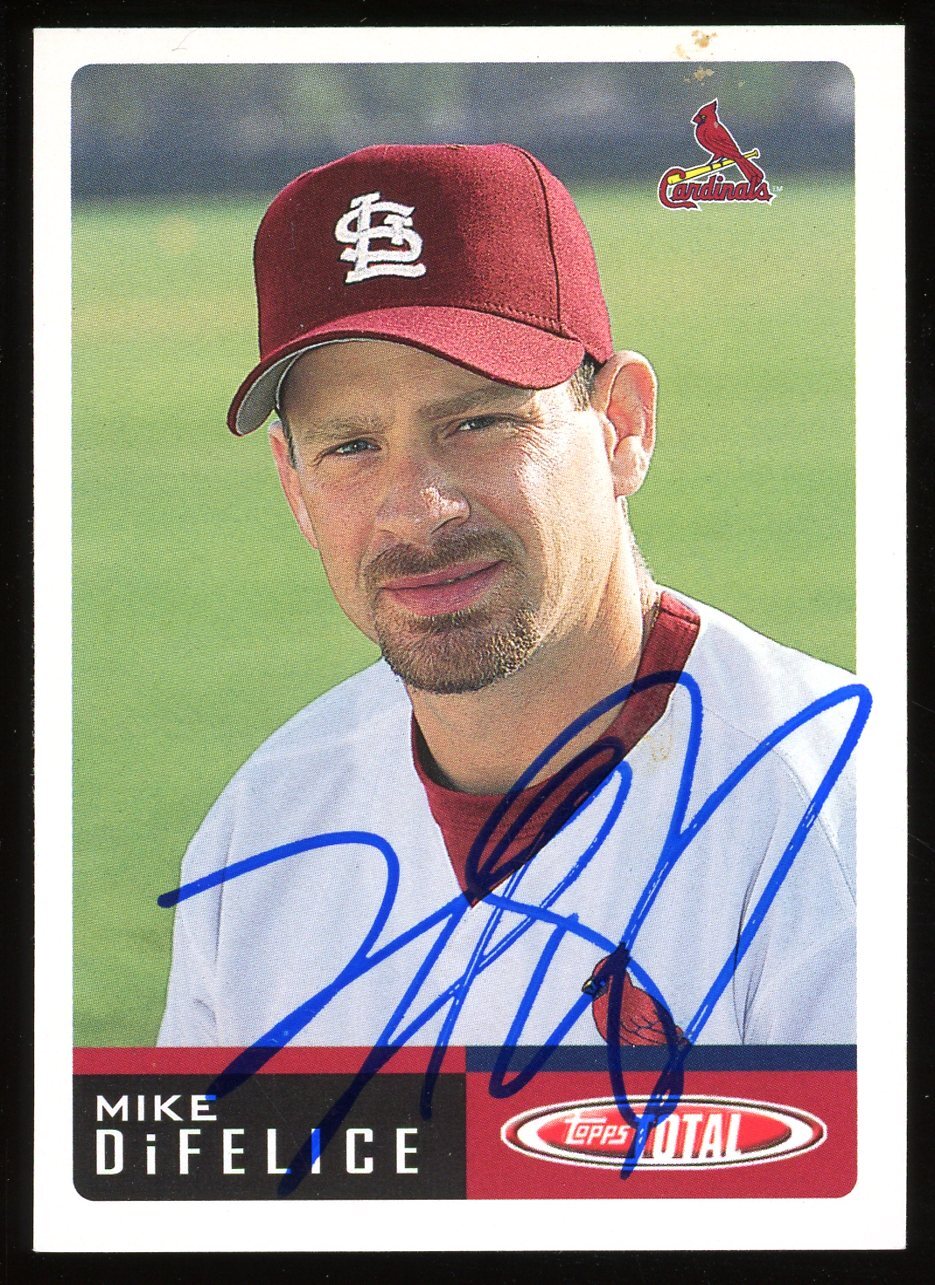2002 Topps Total MIKE DIFELICE Signed Card autograph AUTO CARDINALS ...