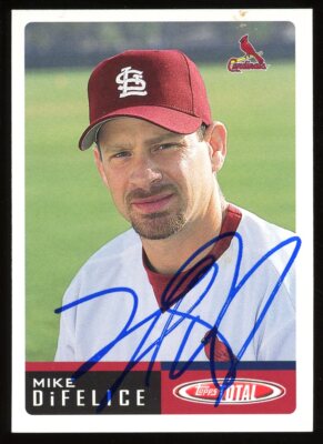 2002 Topps Total MIKE DIFELICE Signed Card autograph AUTO CARDINALS ...