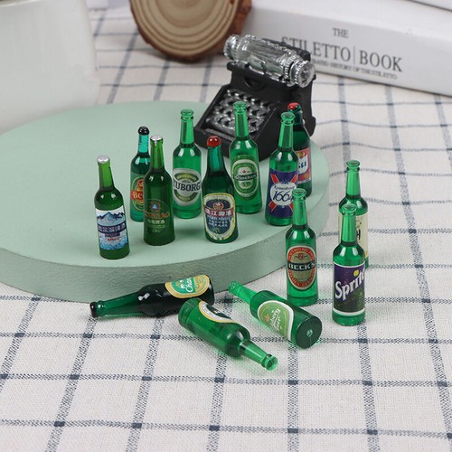 10Pcs 1/12 Dollhouse Miniature Simulation Green Bottles Dolls House ...