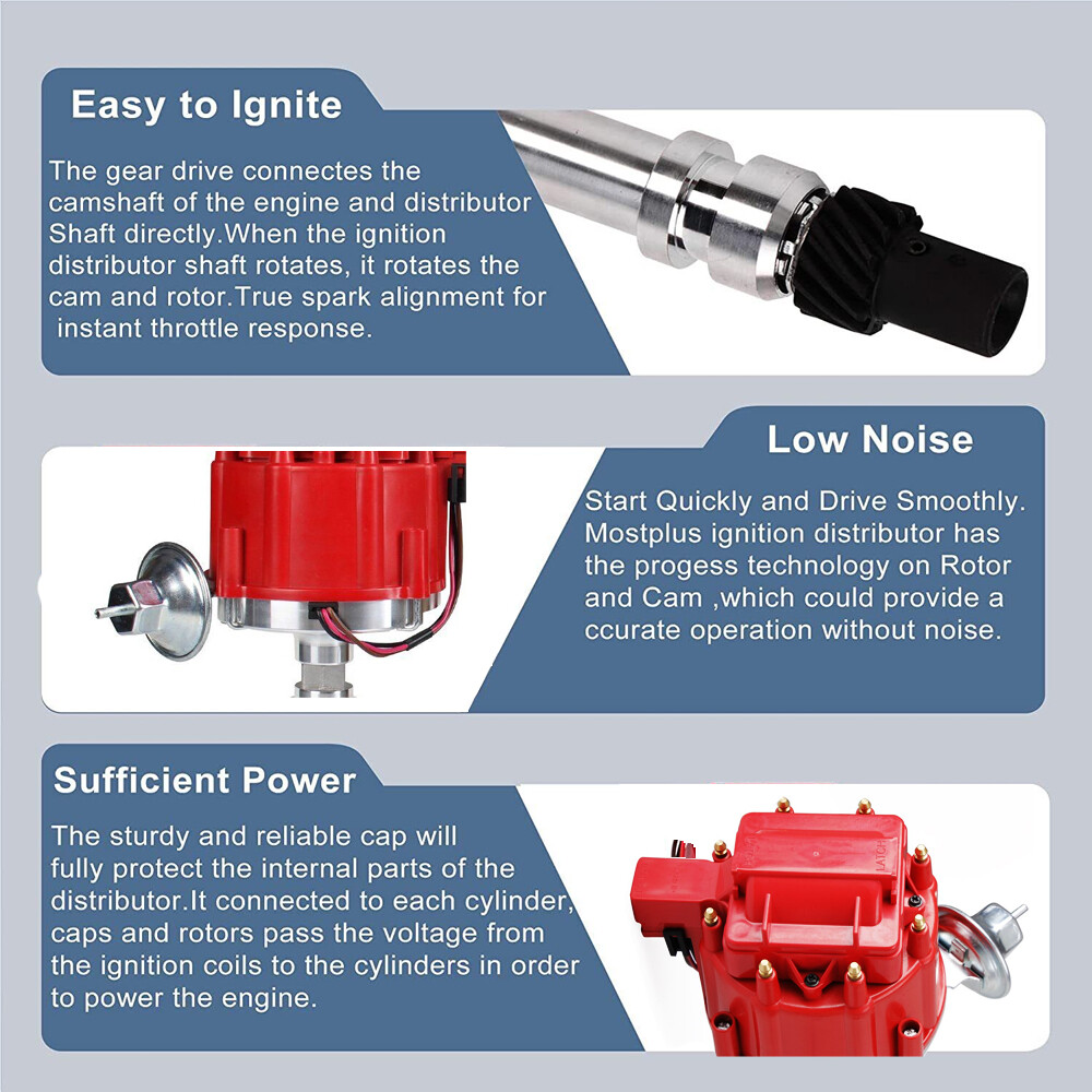 HEI Distributor Ignition For SBC BBC 350 Block Chevy MSD 8362 59107C ...