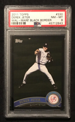 2011 TOPPS #330 Derek Jeter Walmart Black Border PSA 8 NM-MT. Low Pop ...