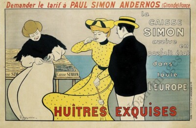 Caisse Simon vintage oyster food ad poster repro 16x24 | eBay
