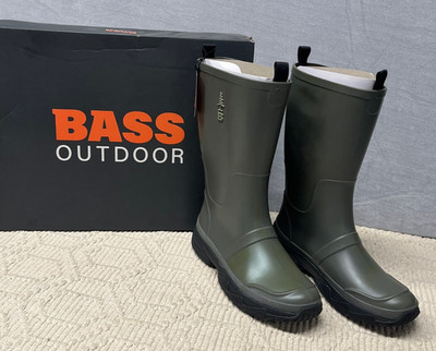 New BASS OUTDOOR Mens/Unisex Field Rain Boot-Size 10- Lichen Green ...