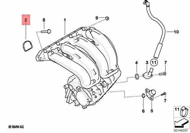 BMW 1 E87 Intake Manifold System Profile Gasket Set 11617530703 OEM for ...