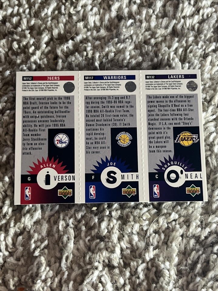 1996-97 UD Collector's Choice Shaquille O'Neal Joe Smith Allen Iverson ...
