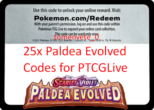 25x Paldea Evolved Code Cards for Pokemon TCG Live PTCGL sent fast via message! | eBay