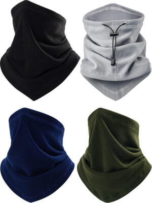 Winter Fleece Neck Gaiter Ski Tube Scarf for Cold Weather Neck Warmer ...