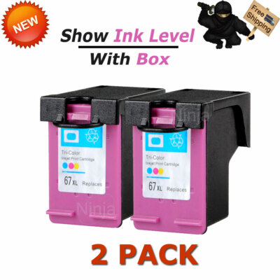 2Pk Color 67XL Ink Cartridge For HP DeskJet 1255 2732 2752 2755 ENVY ...