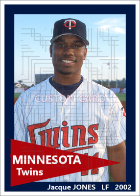 Jacque Jones - 2002 Minnesota Twins - 2.5 x 3.5 custom card (blank back ...