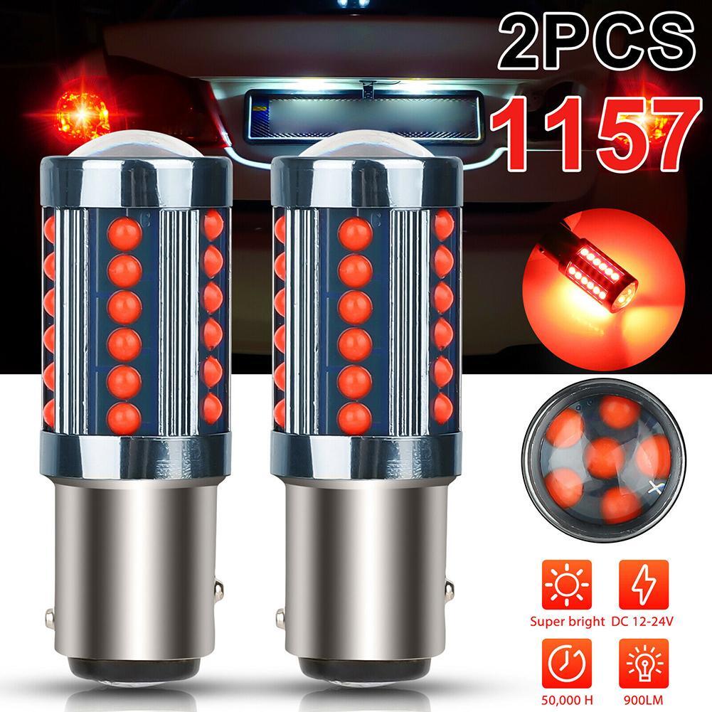2PCS 1157 LED Strobe Flash Red Bright Brake Tail Stop Light Parking ...