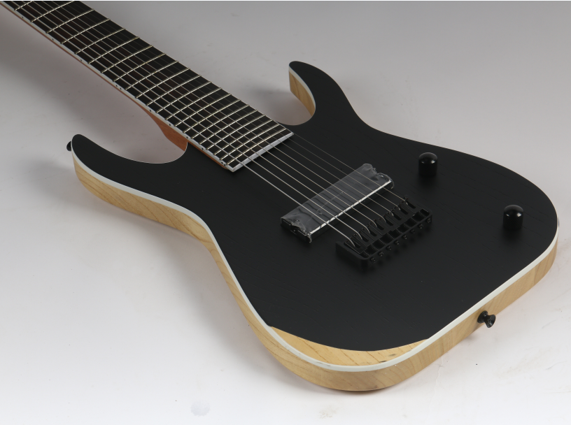 Custom 8-strings Electric Guitar Black Strings Thru Body Black Hardware ...