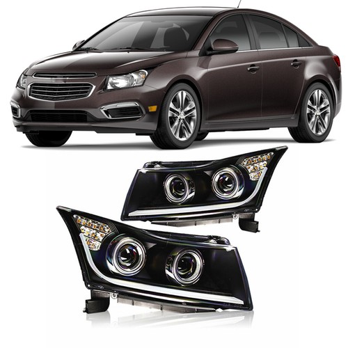 Headlights For 2011 2012 2013 2014 2015 Chevy Cruze LED DRL Projector ...