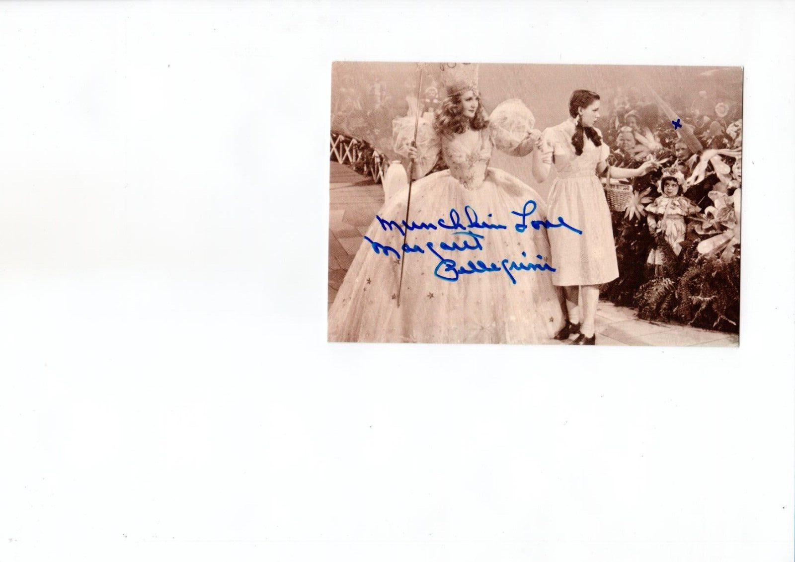 Margaret Pellegrini autographed signed 4x6 Post Card Actress Wizard of ...
