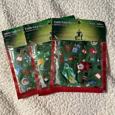 3 - ELF Cloth Face Masks Reusable Washable ADULT SIZE | eBay