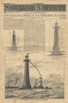 1882 Eddystone Lighthouse New Trinity House Construction Engravings Old ...