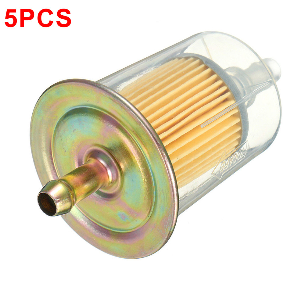 5PCS 3/8" Clear Plastic Fuel Filters Universal Motorcycle Inline Gas ...