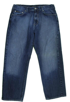 Calvin Klein Mens Blue Designer Jeans 36x29 Relaxed Straight Dark ...