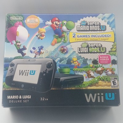 Nintendo Wii U New Super Mario Bros U Mario & Luigi Deluxe Set Empty ...
